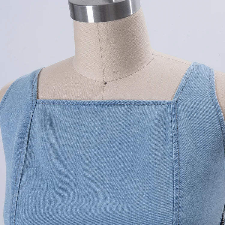 FEMAR - MIDNIGHT DENIM STRAPPY SLEEVELESS DRESS – North & Muse