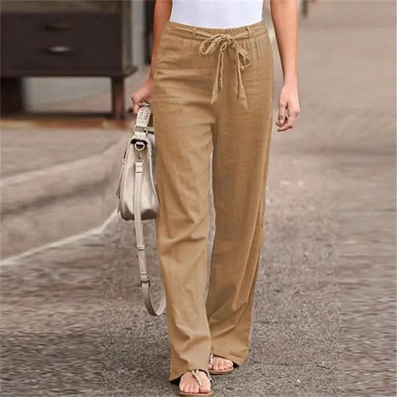 INGRID - STRETCH LINEN TROUSERS – North & Muse