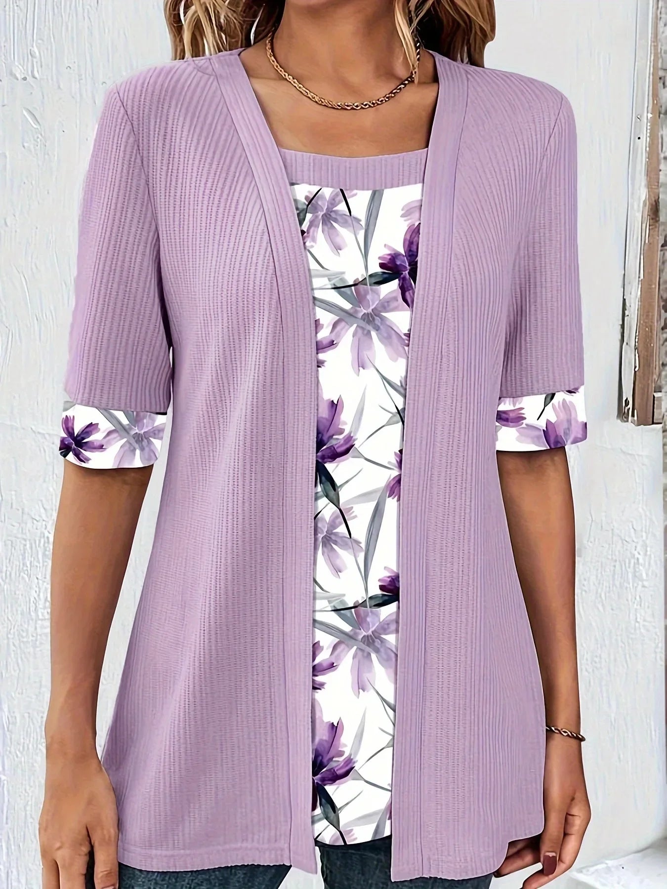 ESTHER – DUAL-LAYER FLORAL RELAXED BLOUSE – North & Muse