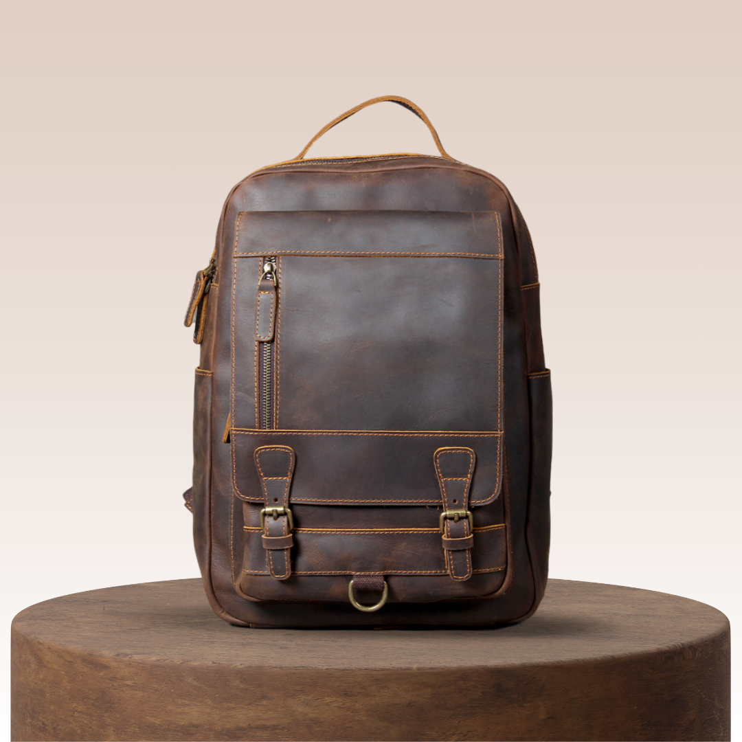 Mike | Vintage Buckle Leather | Backpack – North & Muse
